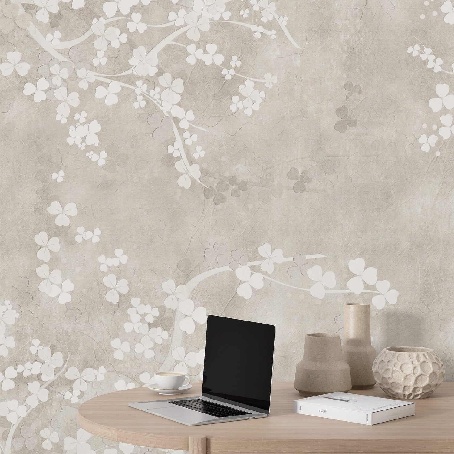 Soft Sakura Blossom Wallpaper | Elegant Floral Mural for Serene Living ...