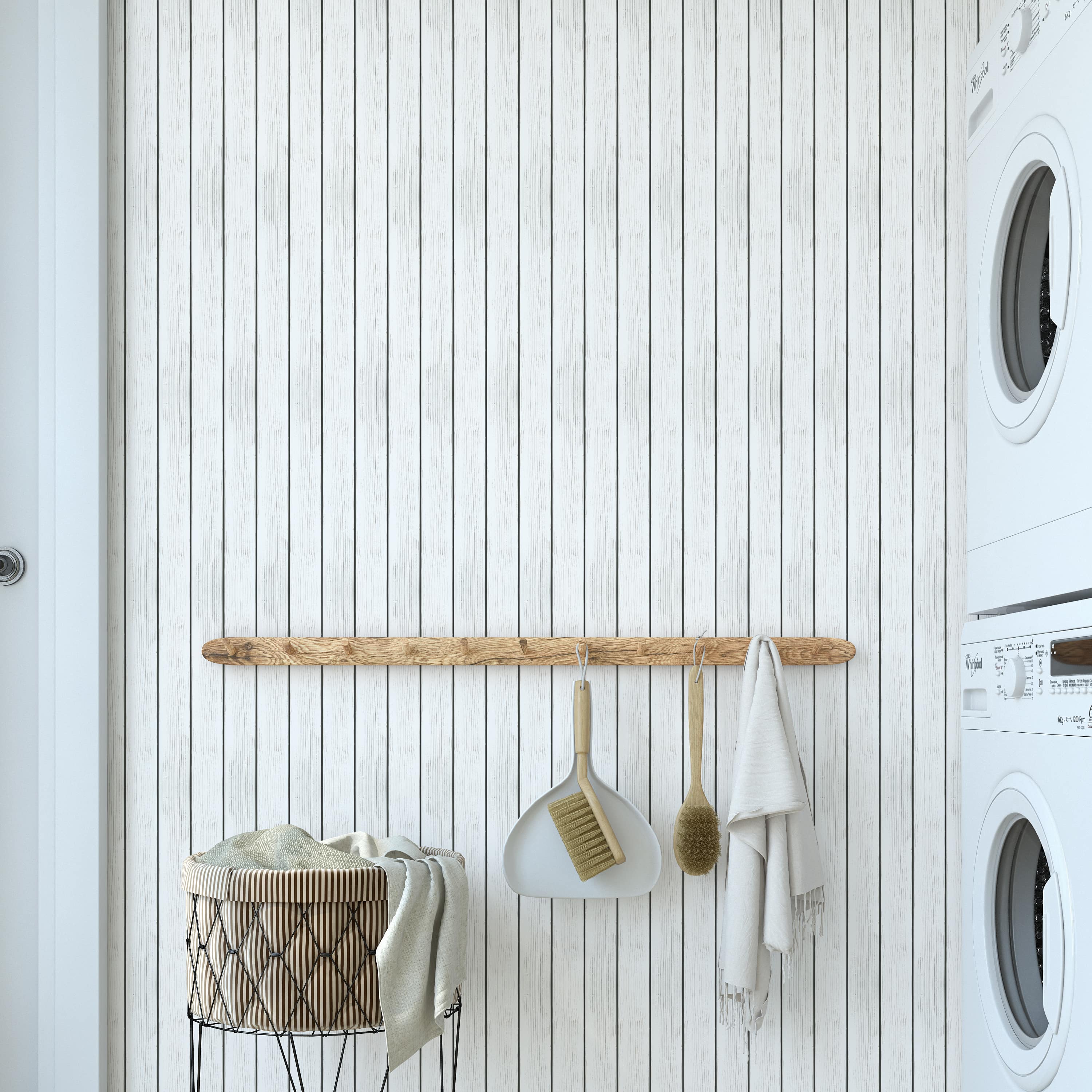 White Shiplap Wallpaper - Peel and Stick | Faux Shiplap | EazzyWalls