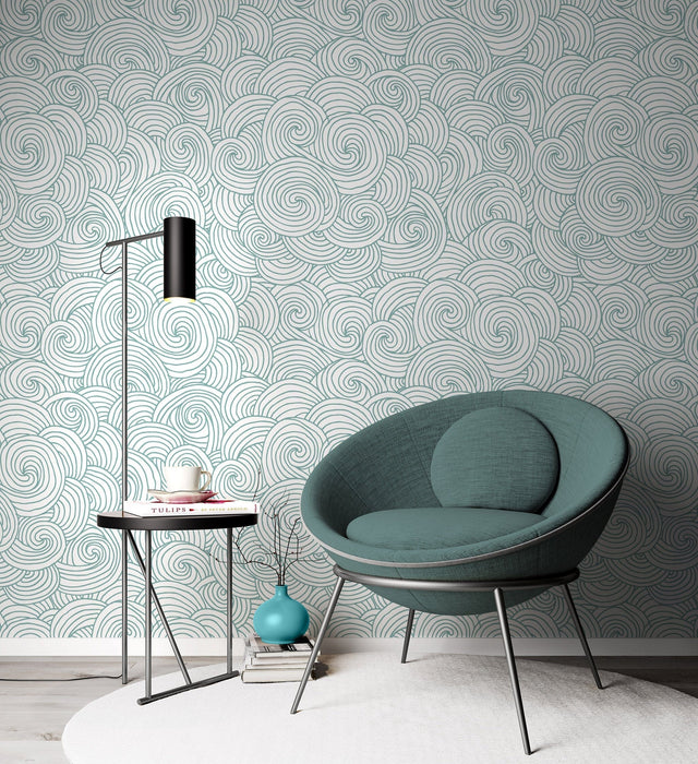 Japanese Blue Waves Pattern Wallpaper – EazzyWalls